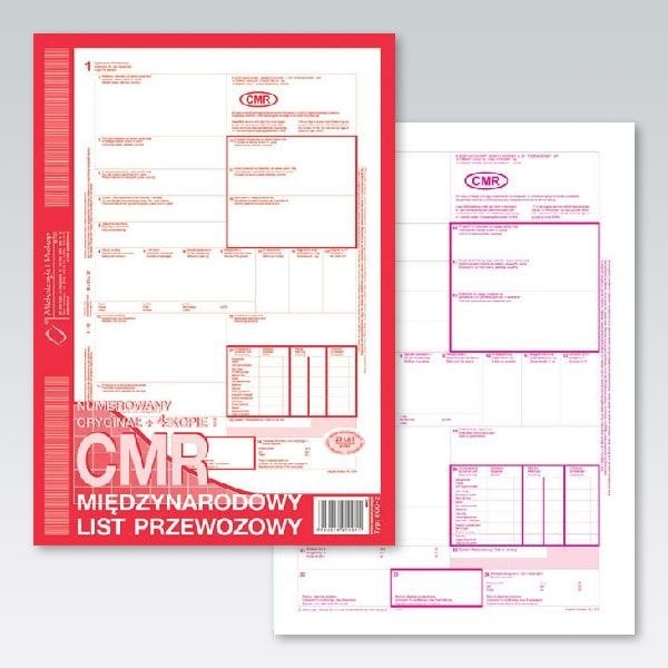 Druk offsetowy CMR Międzynarodowy list przewozowy A4 80k. Michalczyk i Prokop (800-2 ...